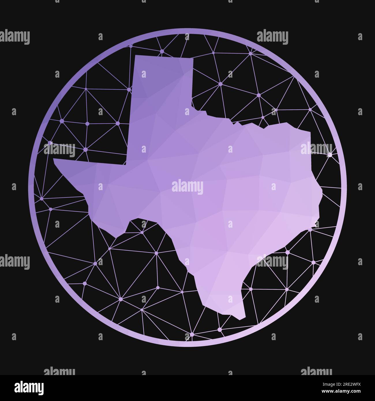 Texas icon. Vector polygonal map of the US state. Texas icon in ...