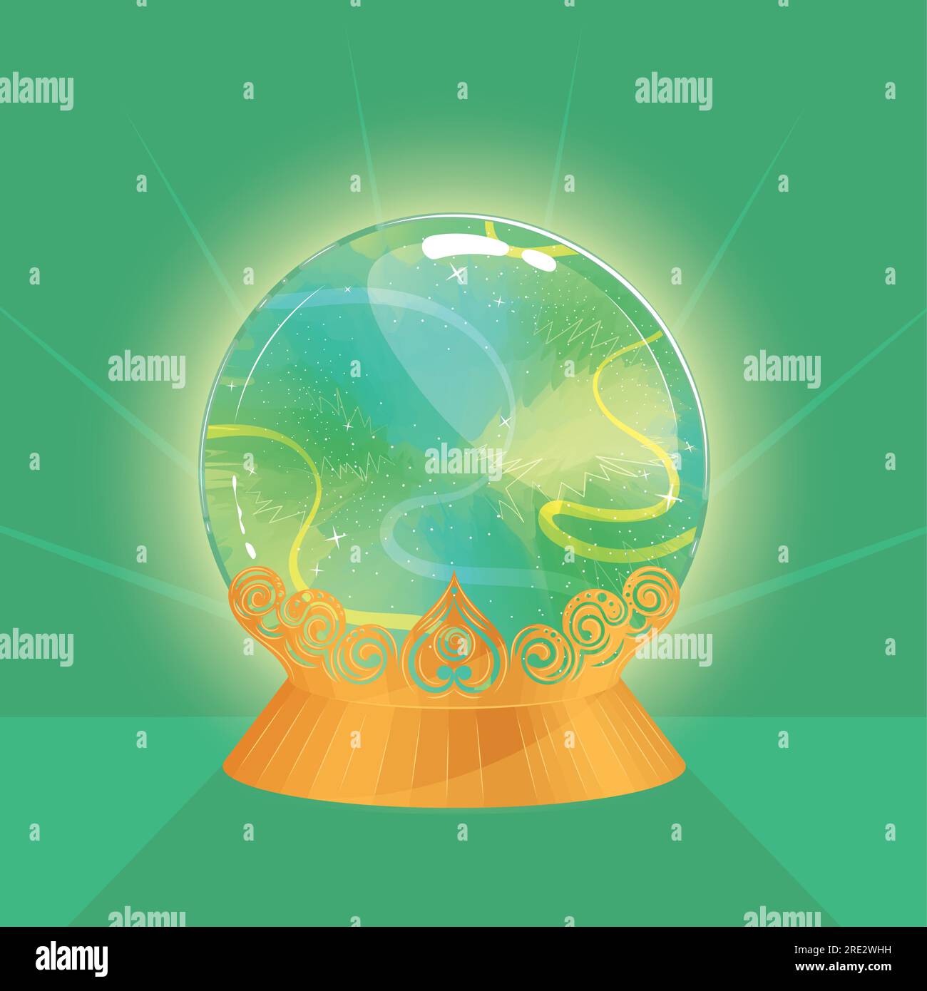 Isolated colored empty crystal ball with glow effects Vector Stock ...