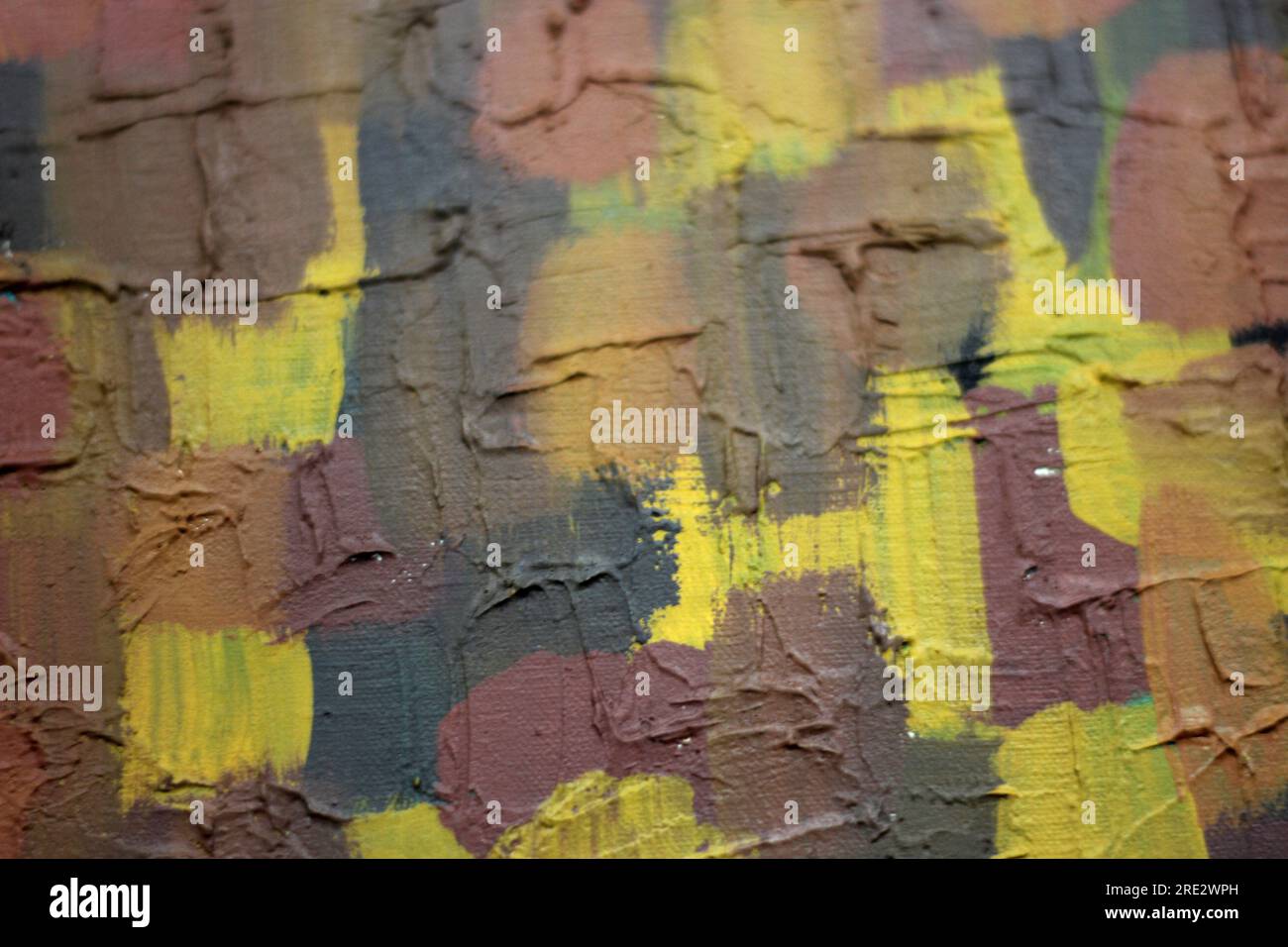 Textured oil paint in ocher, brown and yellow colors for background ...