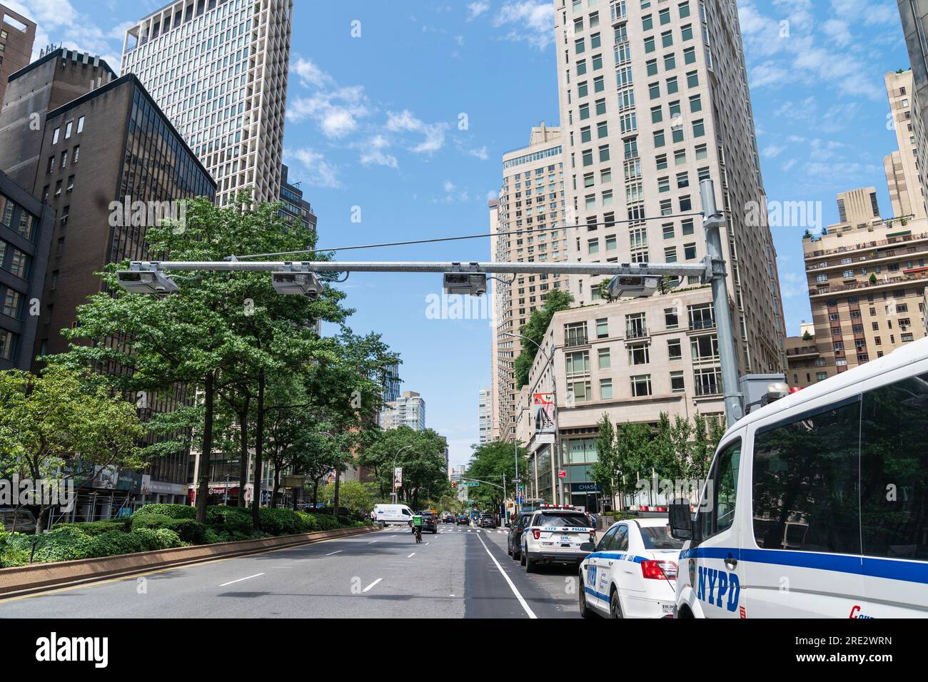 Electronic toll collection system installed for congestion on a corner ...