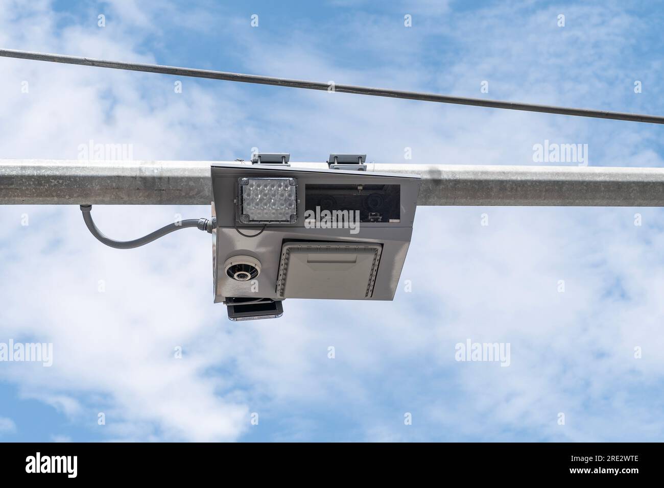 Electronic toll collection system installed for congestion on a corner ...