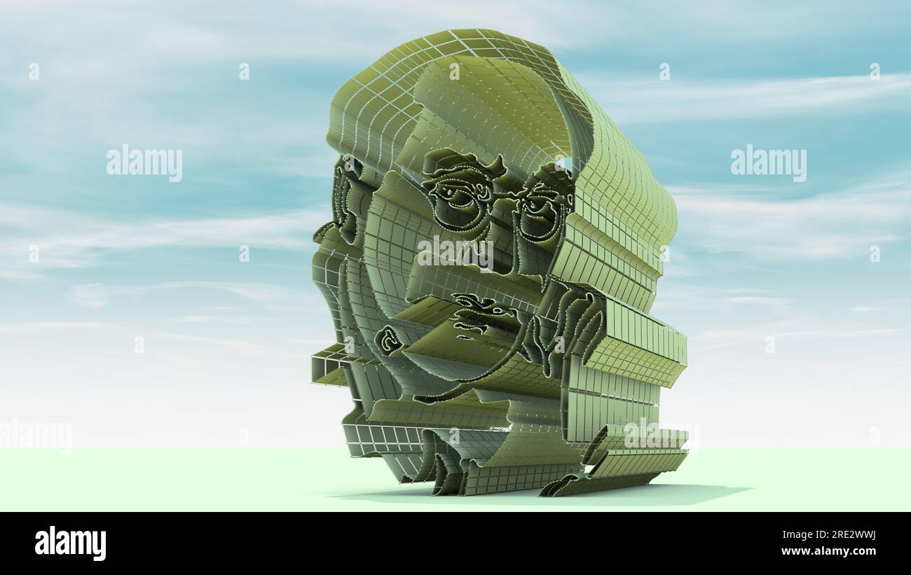 Illustration of human bust Stock Photo - Alamy