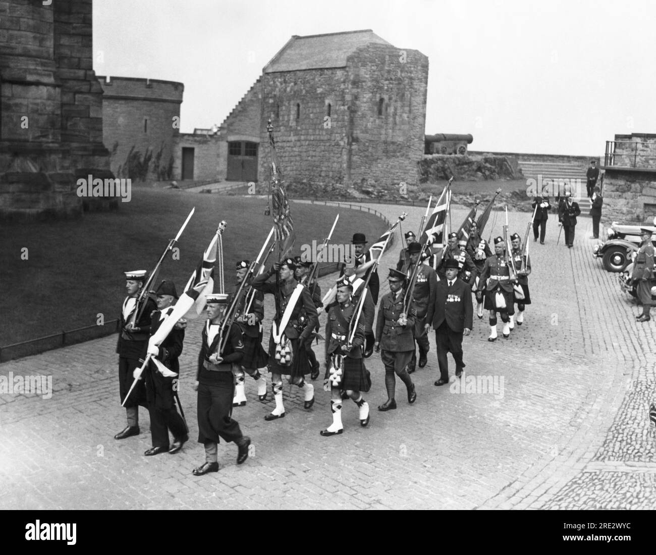 Edinburgh, Scotland, UK: July 28, 1934 The arrival of the Colour ...