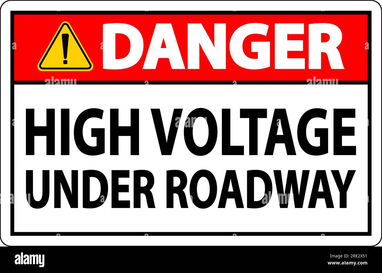 Danger Sign High Voltage Under Roadway Stock Vector Image & Art - Alamy