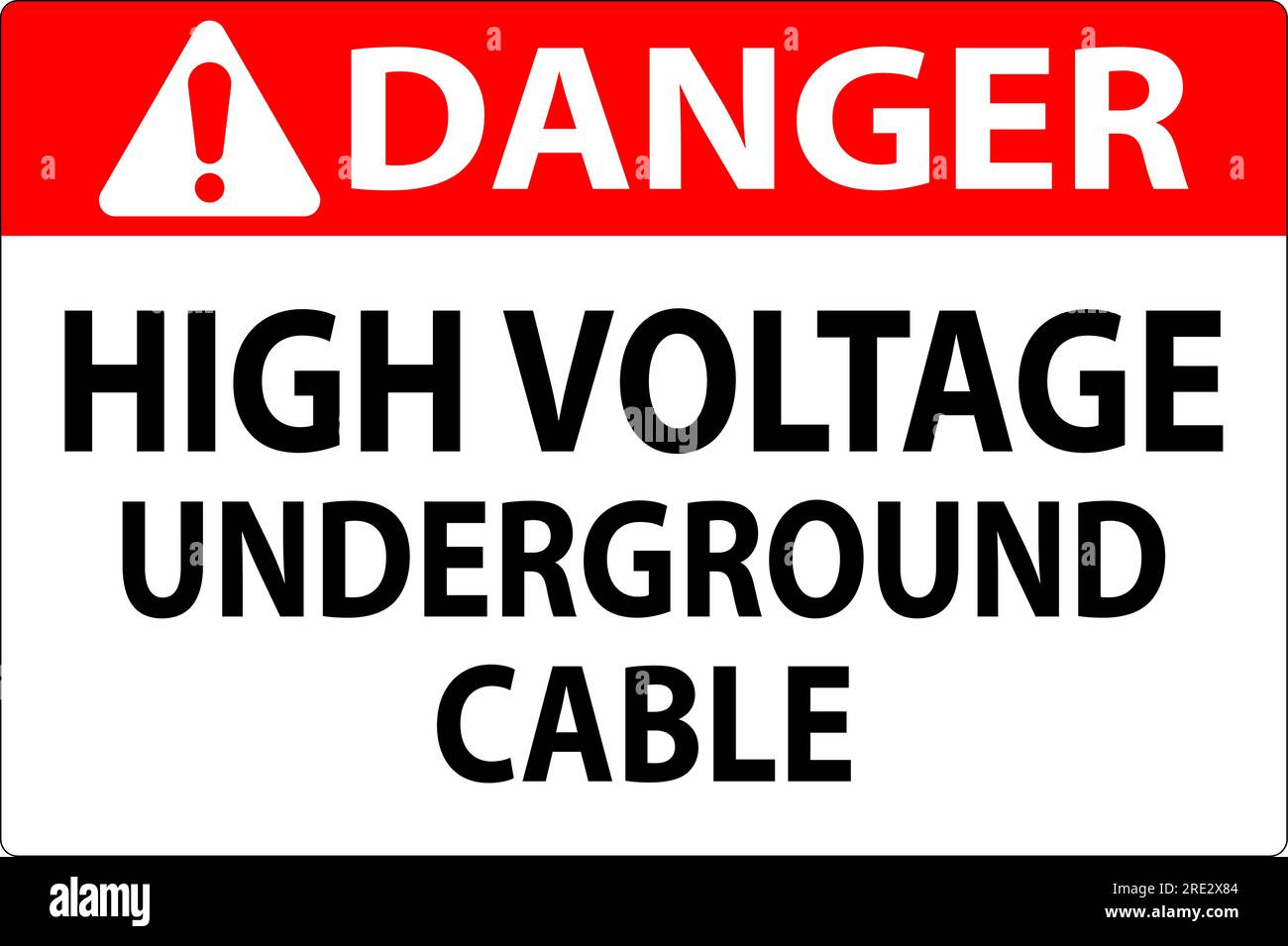 Danger Sign High Voltage Underground Cable Stock Vector Image & Art - Alamy