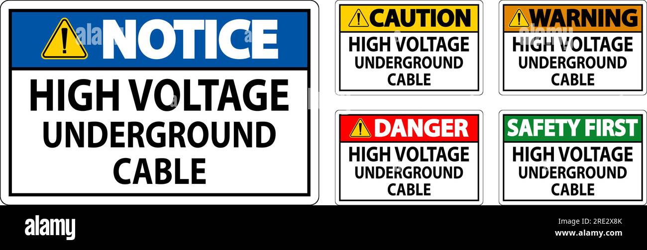 Danger Sign High Voltage Underground Cable Stock Vector Image & Art - Alamy