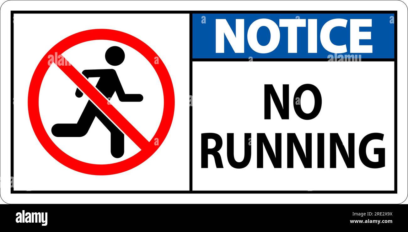Prohibition Sign, No Running Symbol Stock Vector Image & Art - Alamy