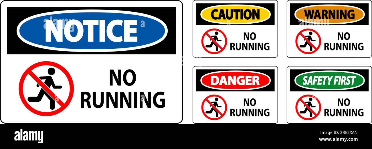 Prohibition Sign, No Running Symbol Stock Vector Image & Art - Alamy
