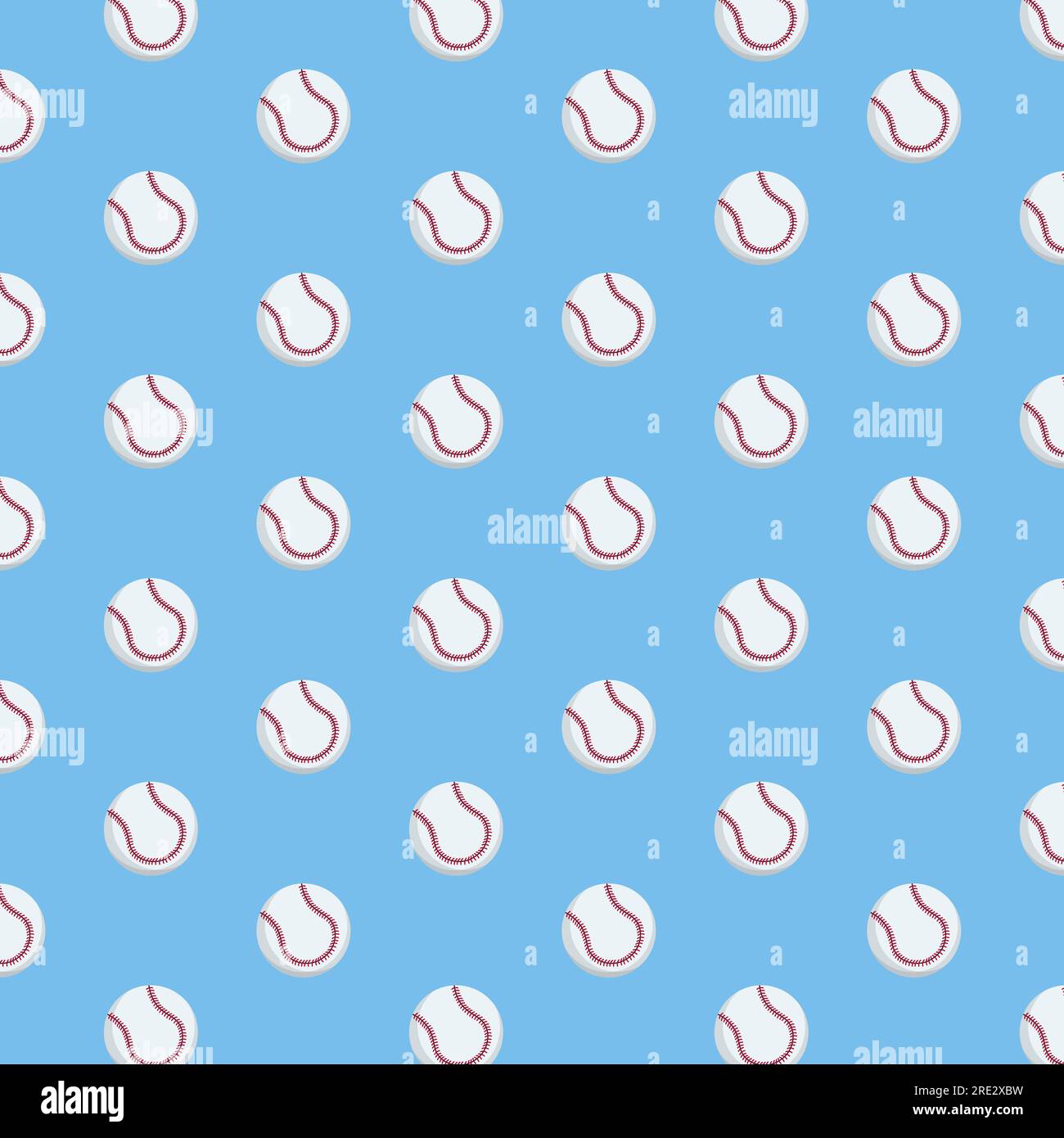 Blue And White Sport Pattern With Baseball. Vector Illustration In Flat ...