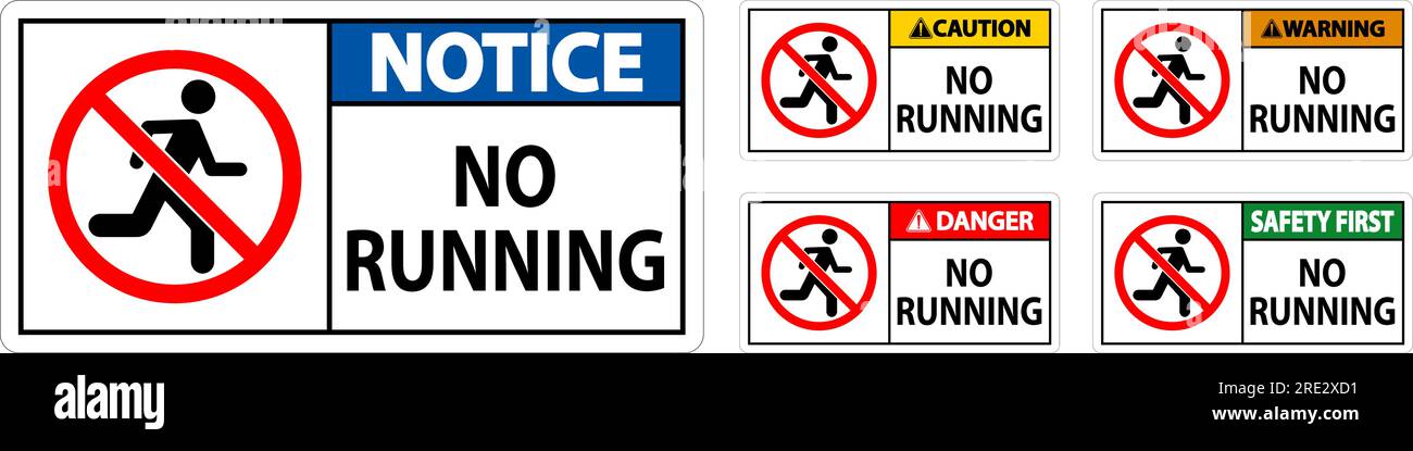 Prohibition Sign, No Running Symbol Stock Vector Image & Art - Alamy