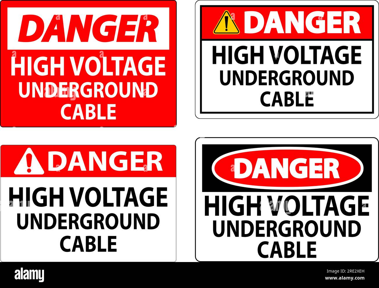Danger Sign High Voltage Underground Cable Stock Vector Image & Art - Alamy