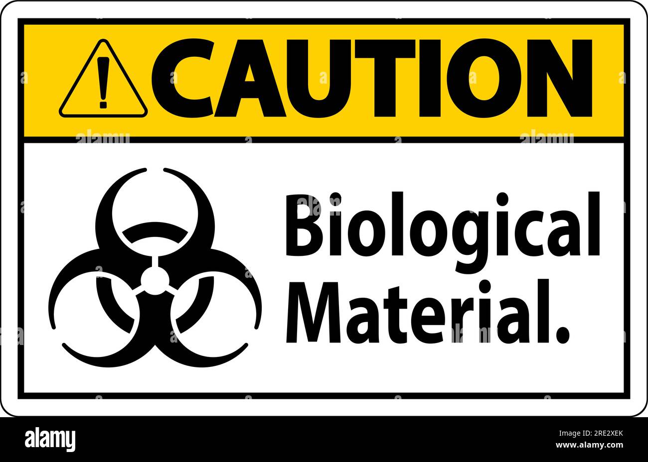 Caution Label Biological Material Sign Stock Vector Image & Art - Alamy