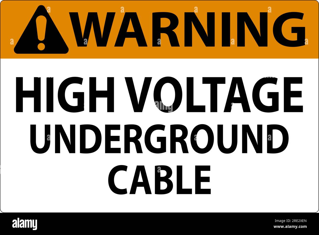 Warning Sign High Voltage Underground Cable Stock Vector Image & Art ...