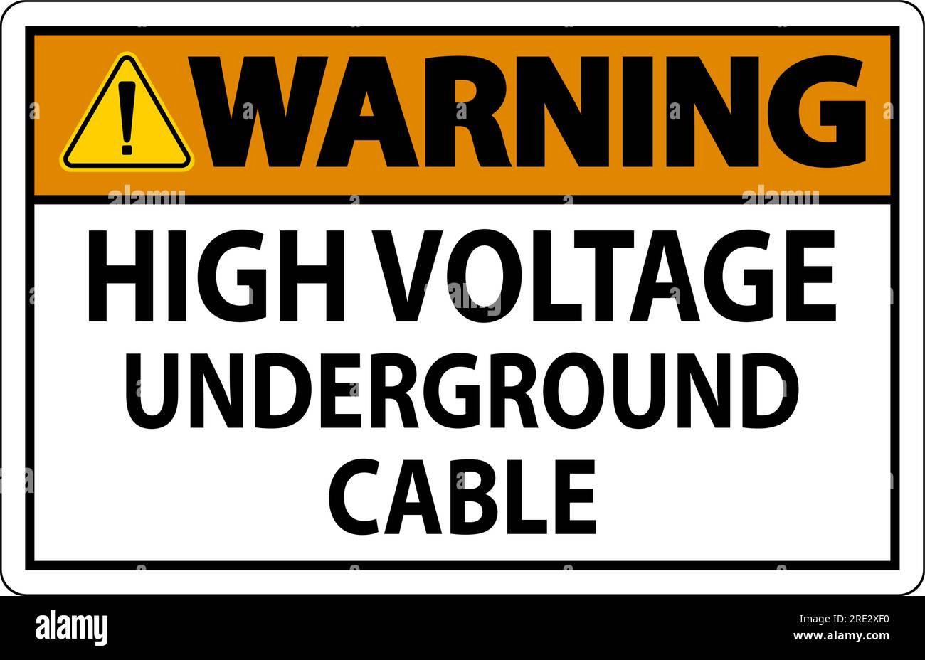 Warning Sign High Voltage Underground Cable Stock Vector Image & Art ...