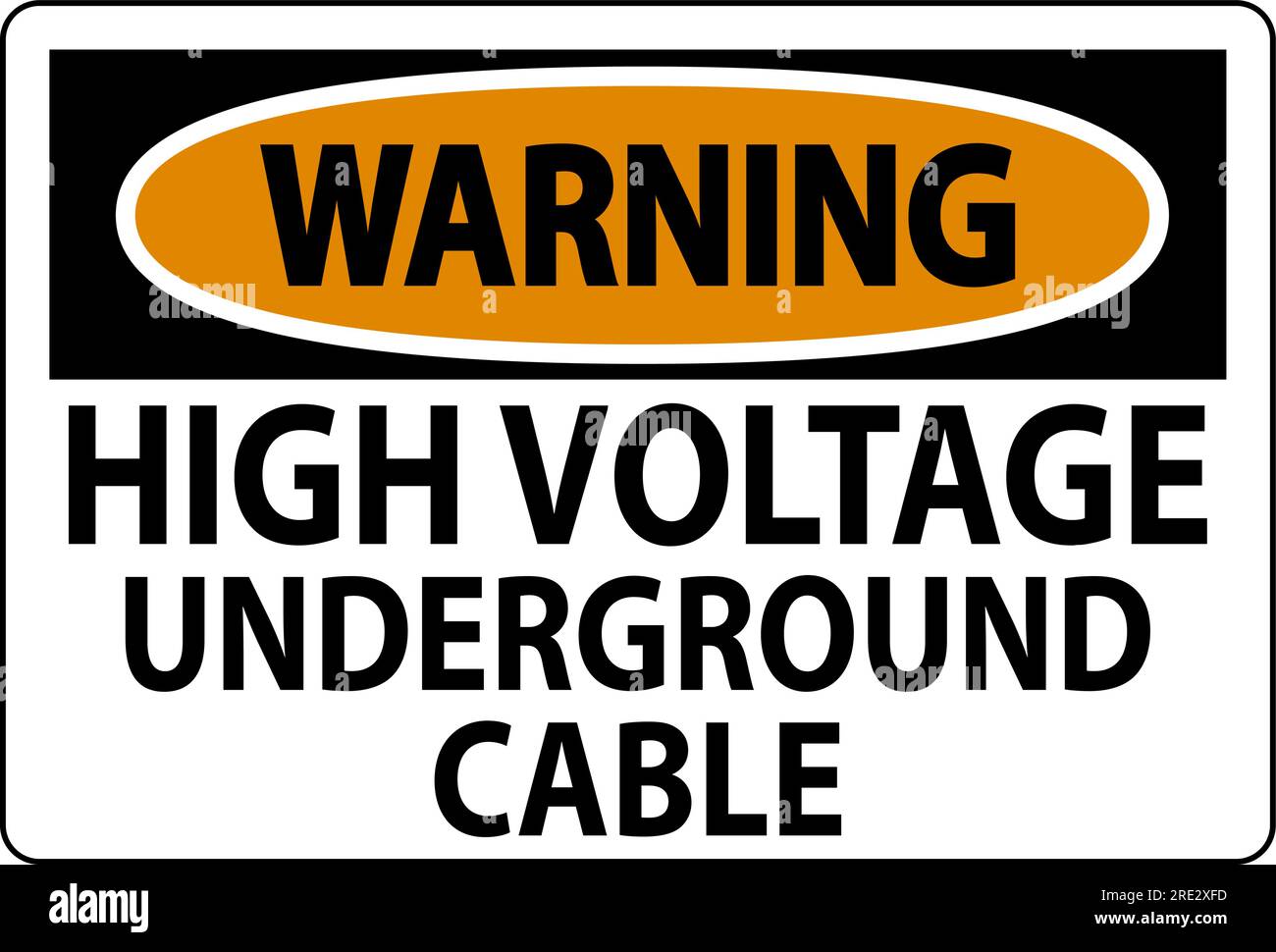 Warning Sign High Voltage Underground Cable Stock Vector Image & Art ...