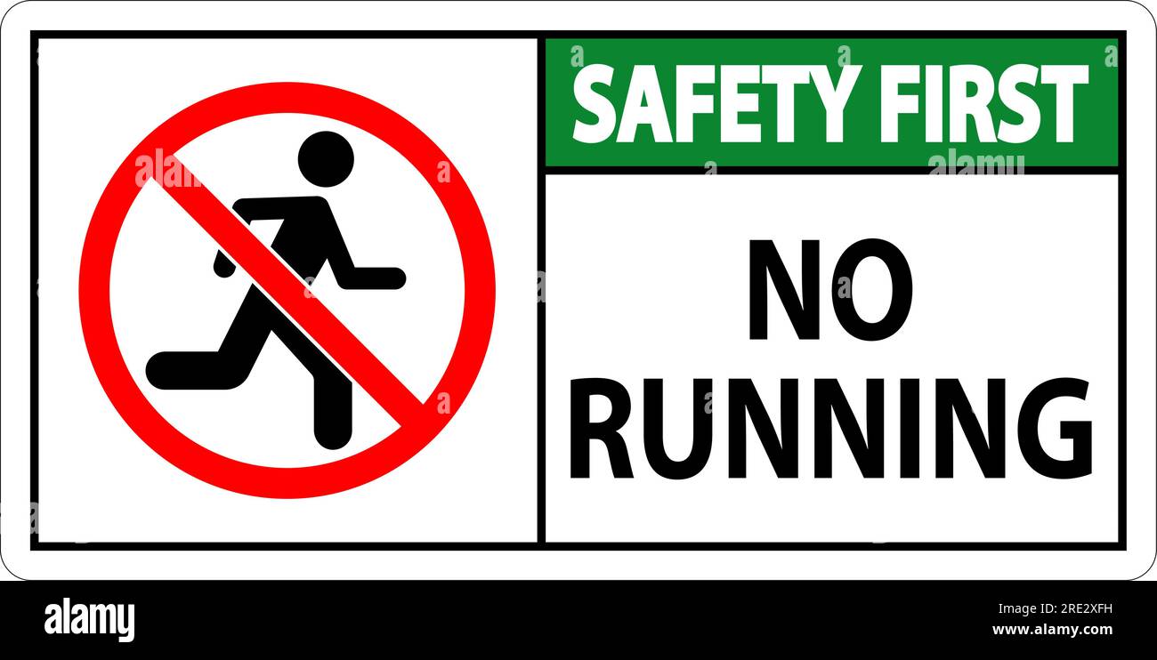 Prohibition Sign, No Running Symbol Stock Vector Image & Art - Alamy