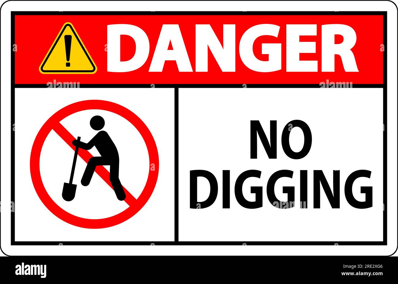 Danger Sign, No Digging Sign Stock Vector Image & Art - Alamy