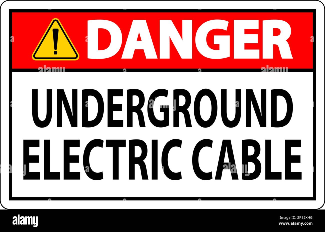 Danger Sign, Underground Electric Cable Stock Vector Image & Art - Alamy