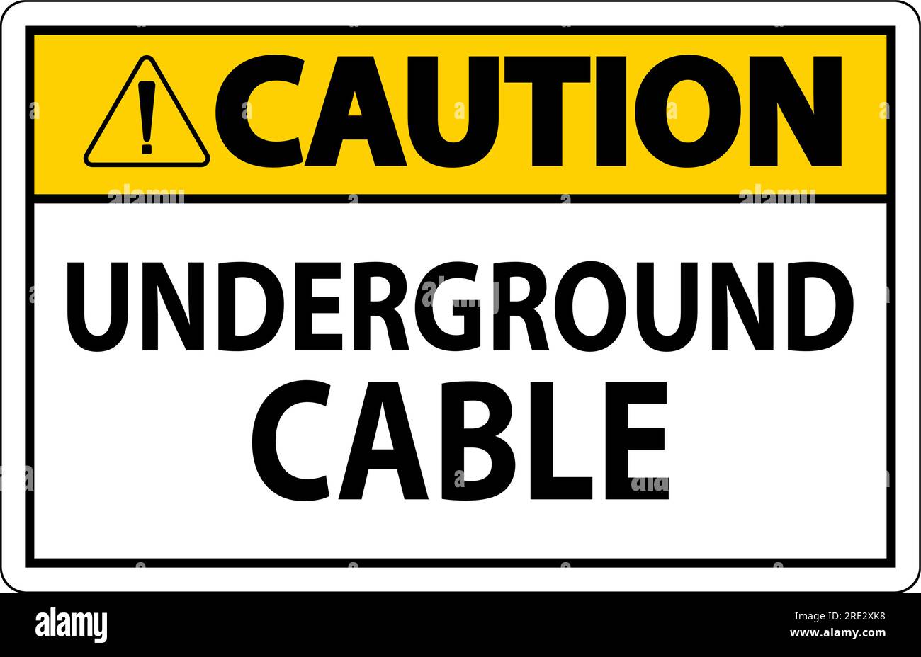 Caution Sign, Underground Cable Stock Vector Image & Art - Alamy