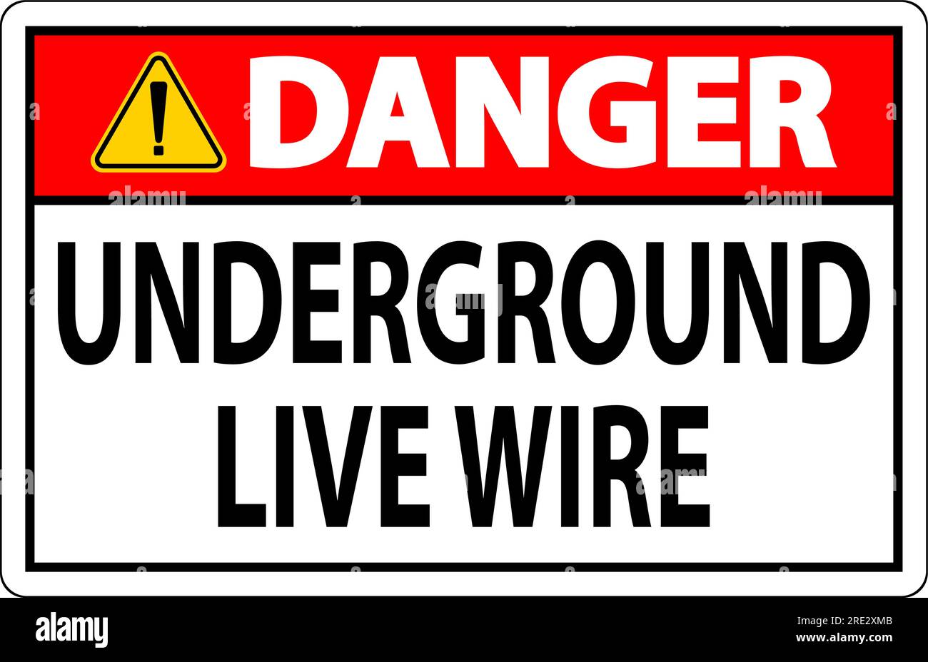 Danger Sign, Underground Live Wire Stock Vector Image & Art - Alamy