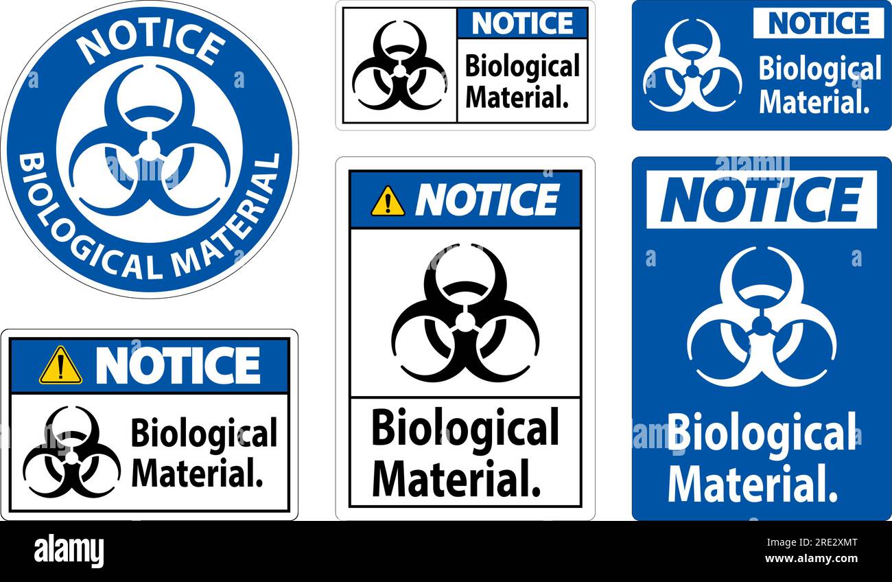 Notice Label Biological Material Sign Stock Vector Image & Art - Alamy