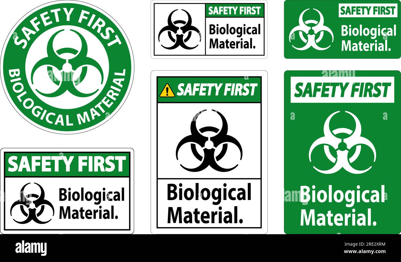 Safety First Label Biological Material Sign Stock Vector Image & Art ...