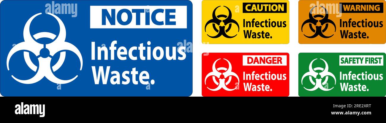 Warning Label Infectious Waste Sign Stock Vector Image & Art - Alamy