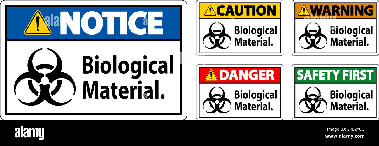 Caution Label Biological Material Sign Stock Vector Image & Art - Alamy