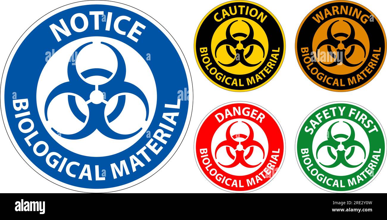 Caution Label Biological Material Sign Stock Vector Image & Art - Alamy