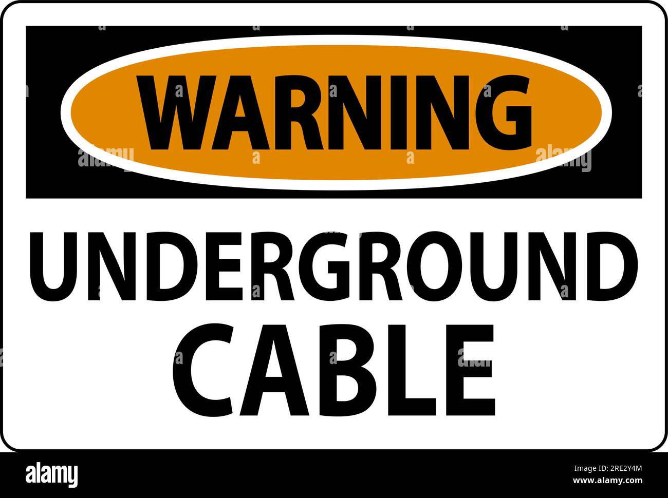 Warning Sign, Underground Cable Stock Vector Image & Art - Alamy