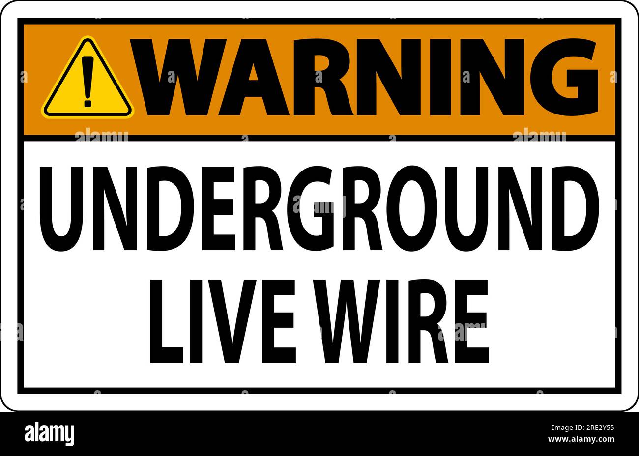 Warning Sign, Underground Live Wire Stock Vector Image & Art - Alamy