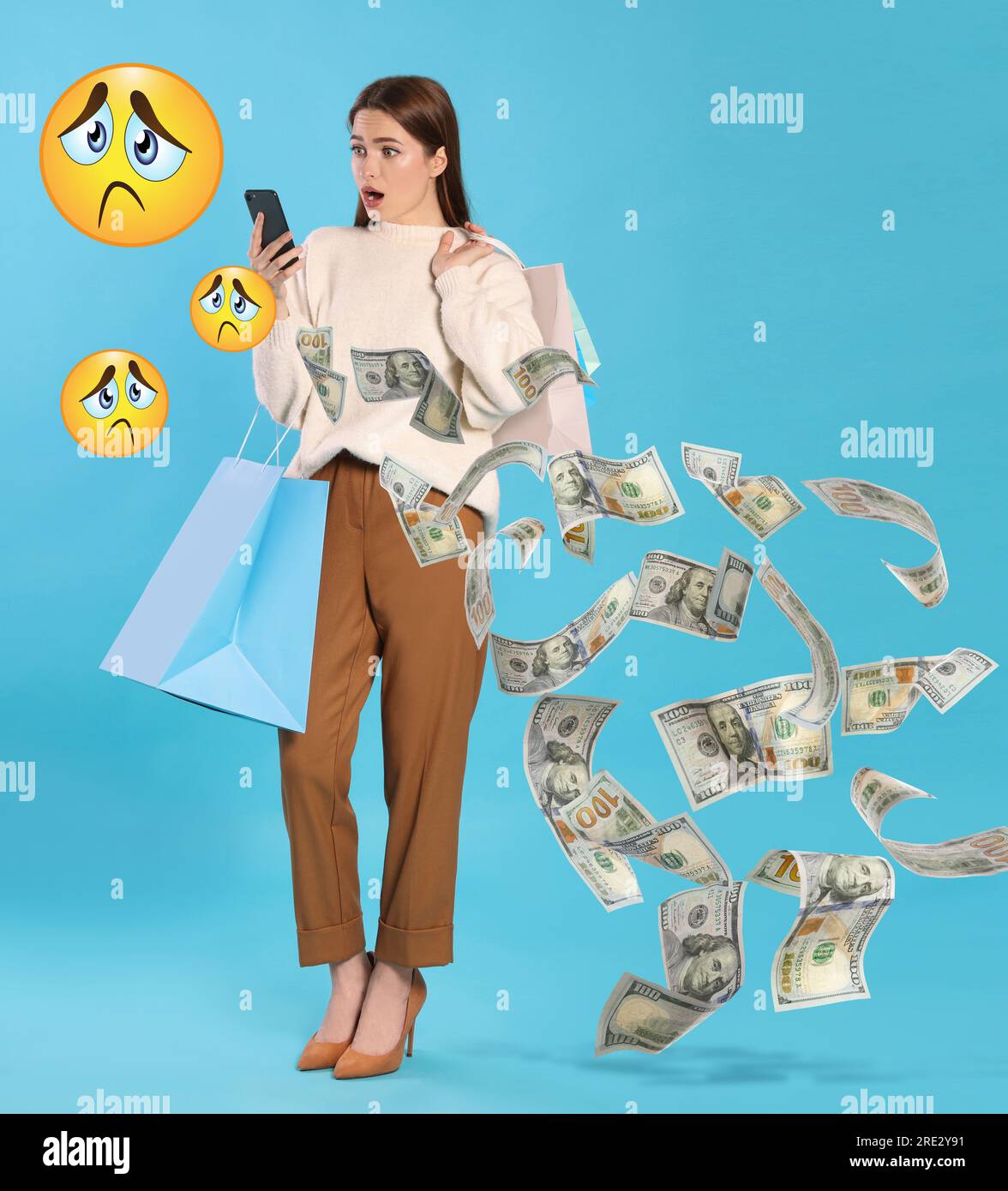 Flying Money Emoji Background