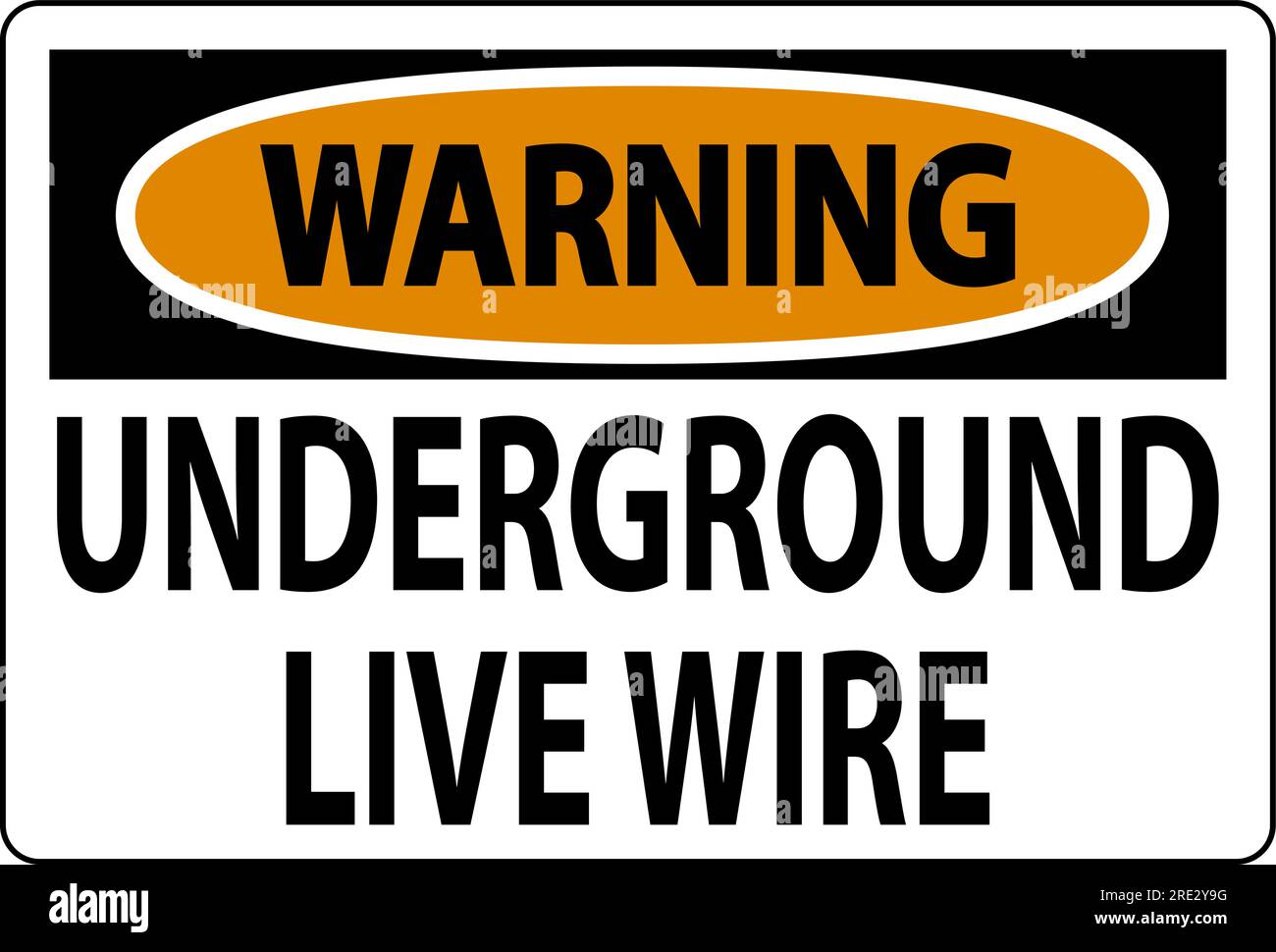 Warning Sign, Underground Live Wire Stock Vector Image & Art - Alamy