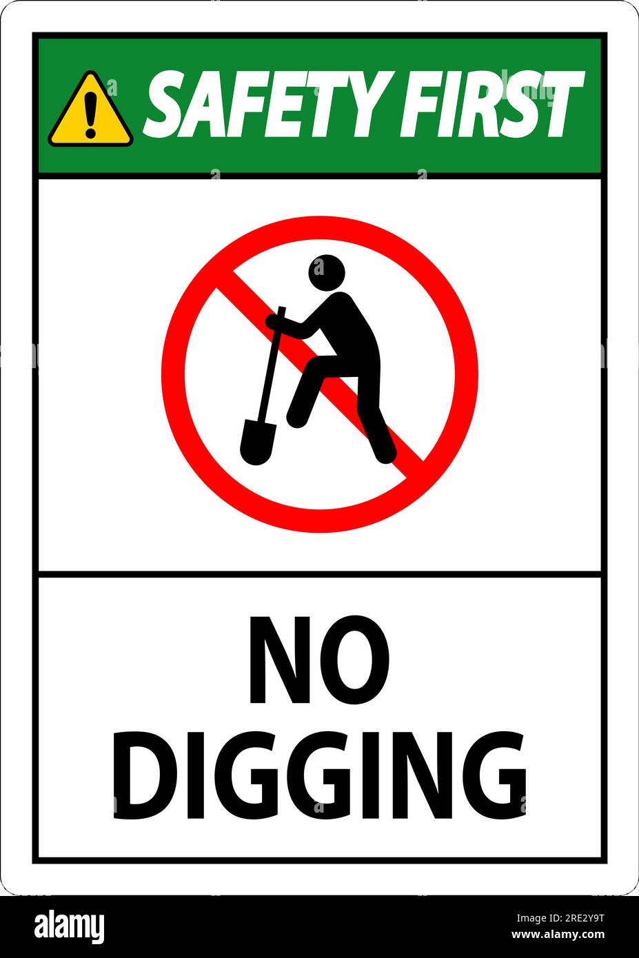 Safety First Sign, No Digging Sign Stock Vector Image & Art - Alamy