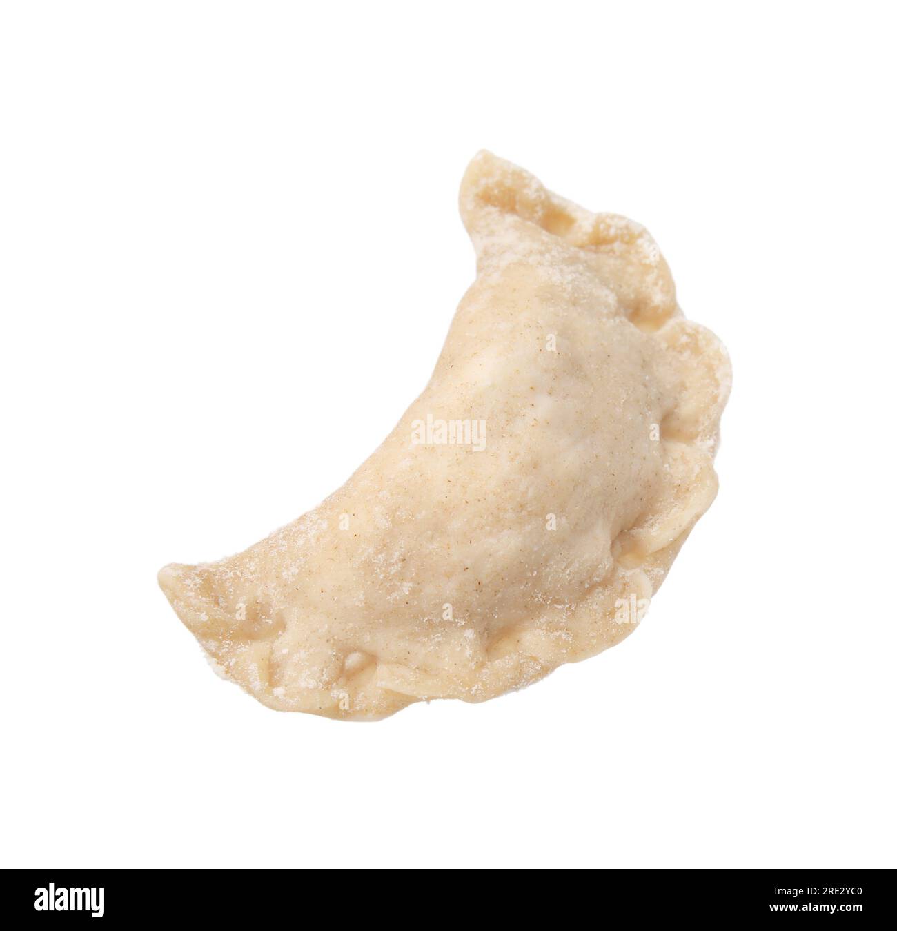 Raw dumpling (varenyk) with cottage cheese isolated on white Stock ...