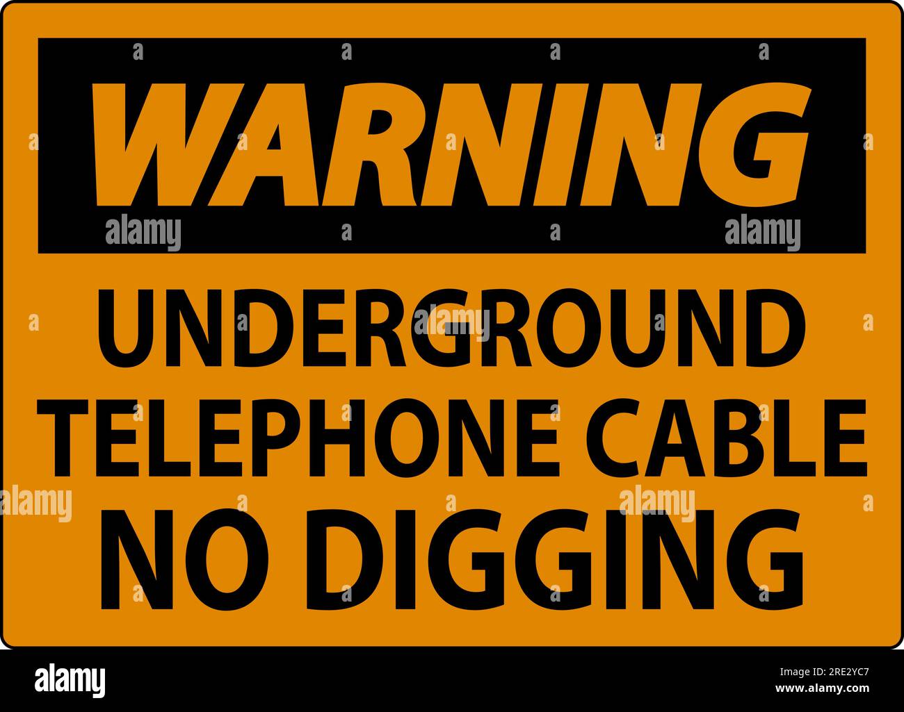 Warning sign telephone cable hi-res stock photography and images - Alamy