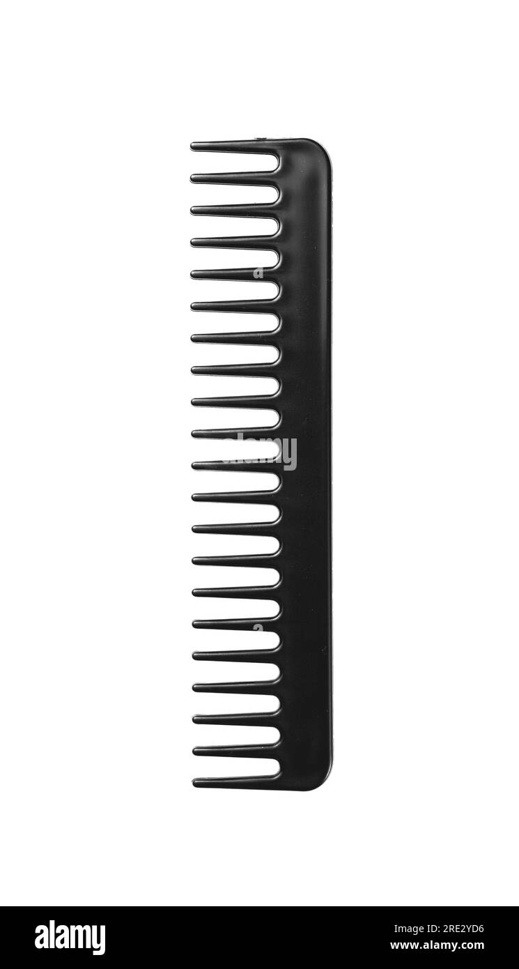 New plastic hair comb isolated on white, top view Stock Photo - Alamy