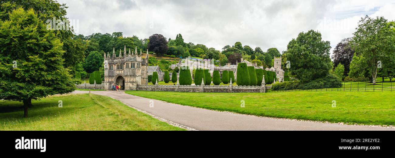 Panorama of Lanhydrock House and Garden, Bodmin, Cornwall, England, UK ...