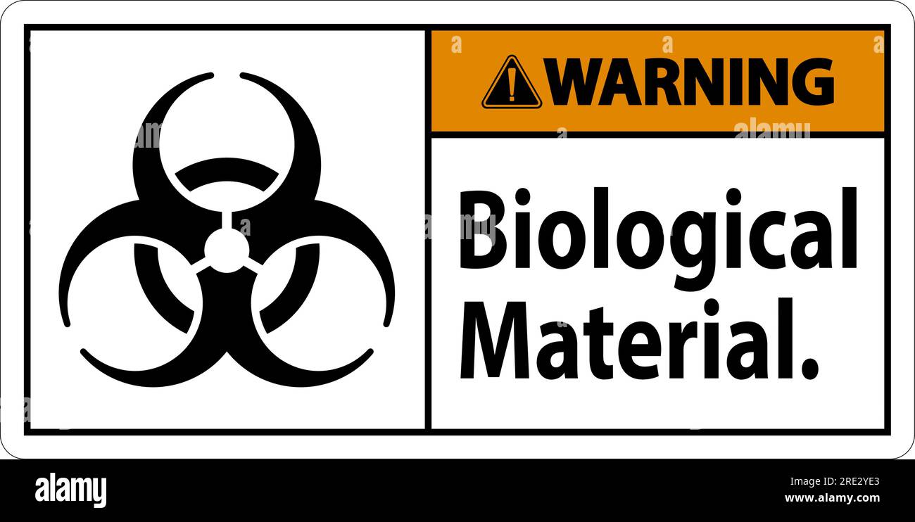 Warning Label Biological Material Sign Stock Vector Image & Art - Alamy