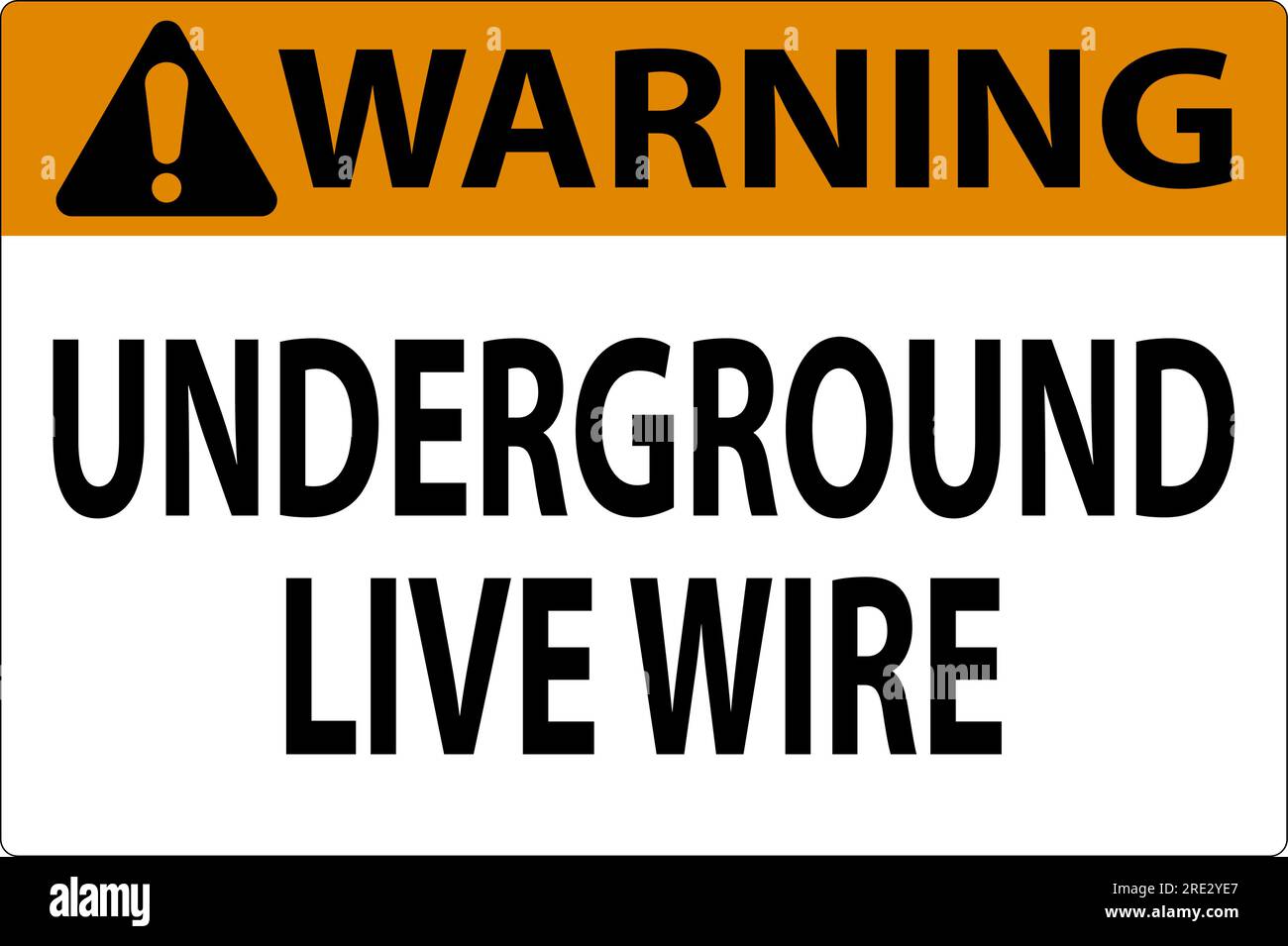 Warning Sign, Underground Live Wire Stock Vector Image & Art - Alamy