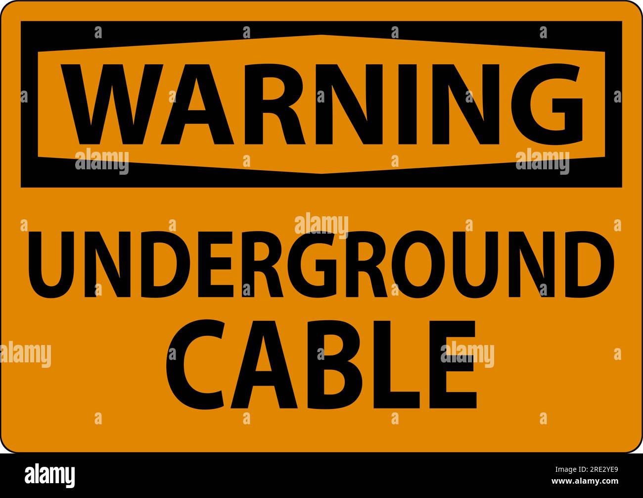 Warning Sign, Underground Cable Stock Vector Image & Art - Alamy
