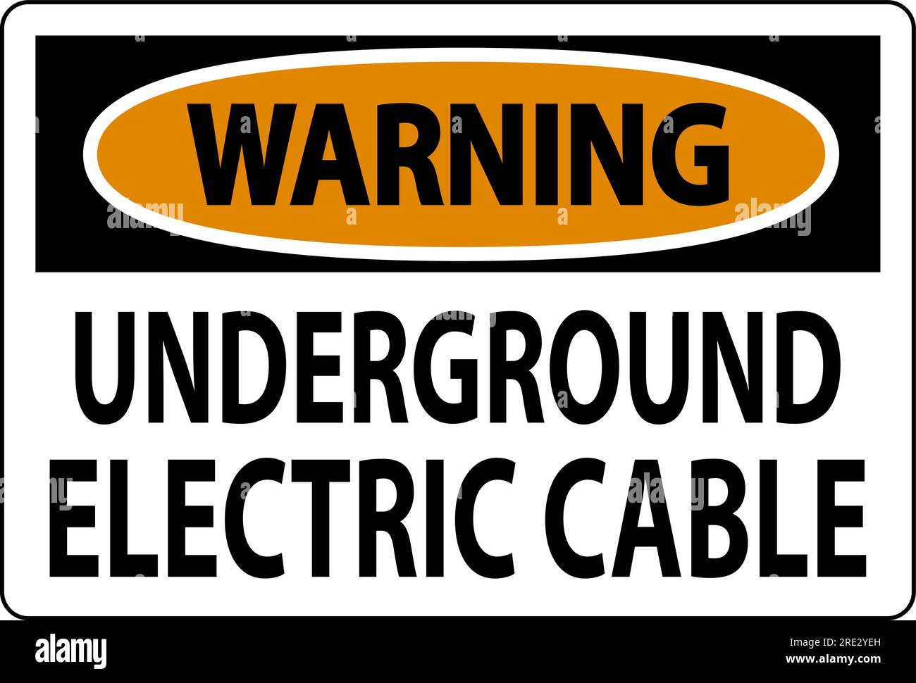 Warning Sign, Underground Electric Cable Stock Vector Image & Art - Alamy