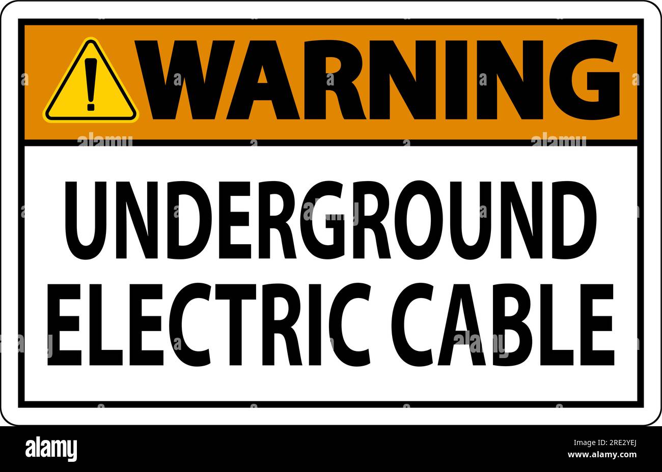 Underground cable warning sign Stock Vector Images - Alamy