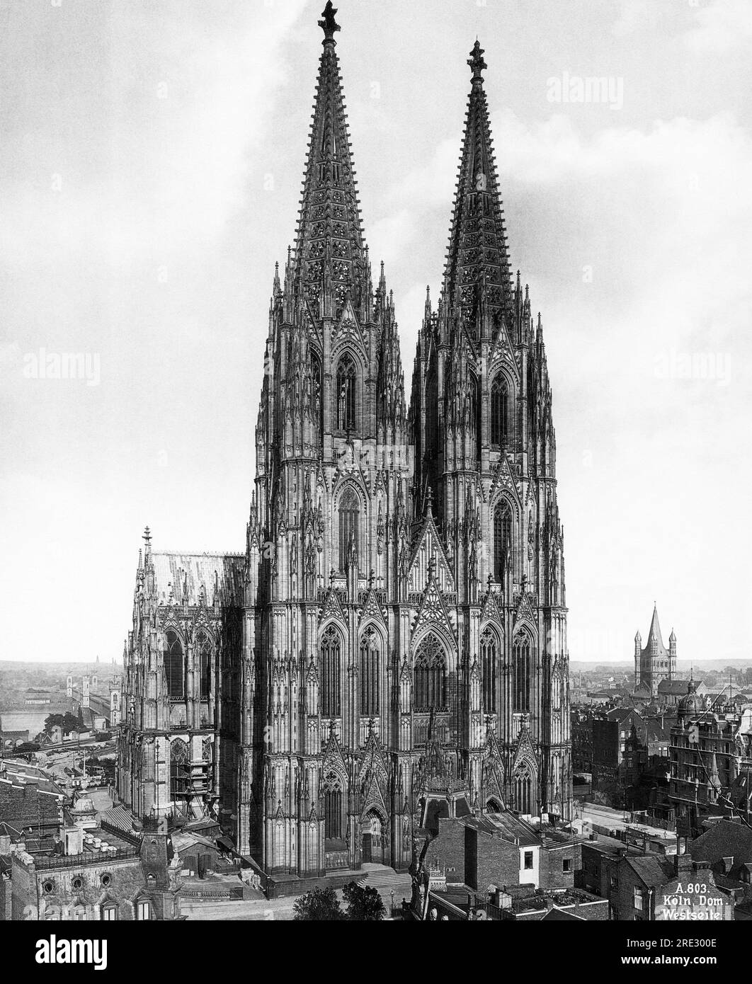 Cologne, Germany: c. 1885 The west side of the Cologne Cathedral Stock ...