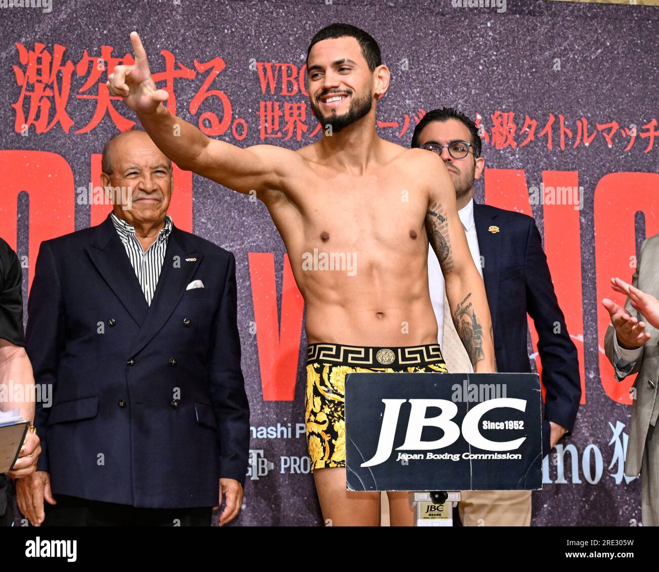 Champion Robeisy Ramirez of Cuba during the weigh-in for the WBO World ...