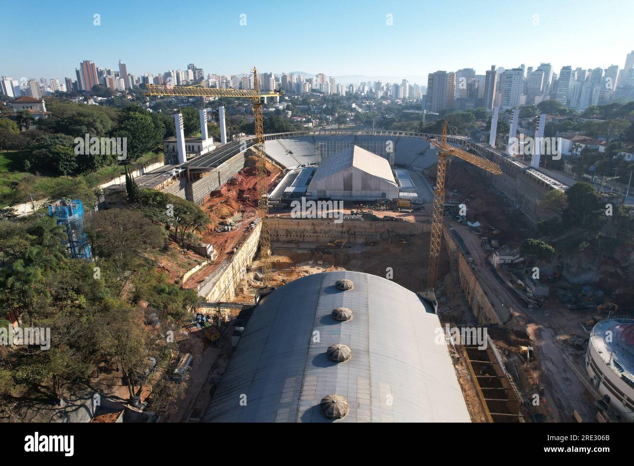 Pacaembu Stadium aerial view, at Sao Paulo, Brazil Stock Photo - Alamy