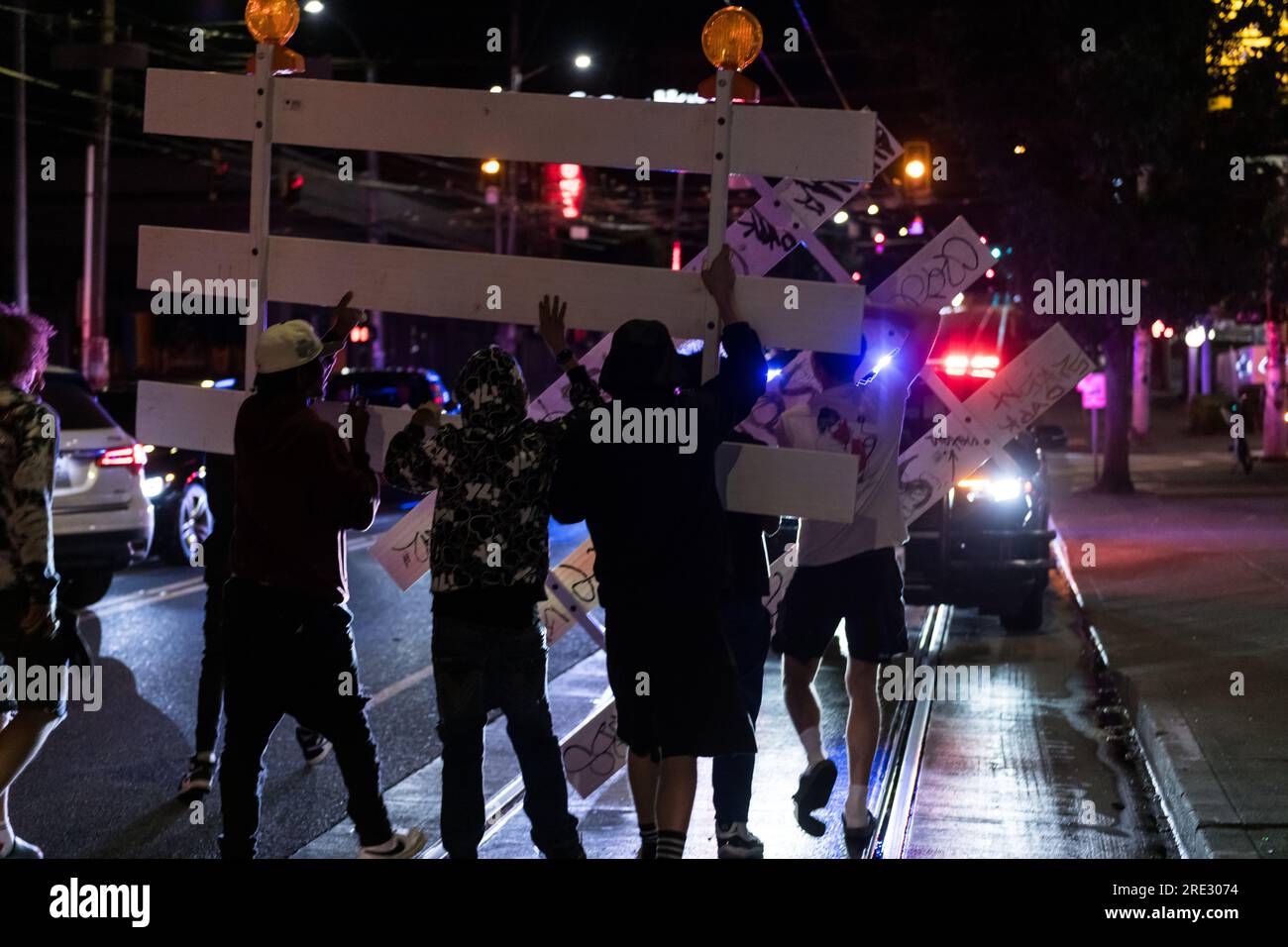Seattle, USA. 23 Jul, 2023. Street racers take over the Broadway/Pike ...