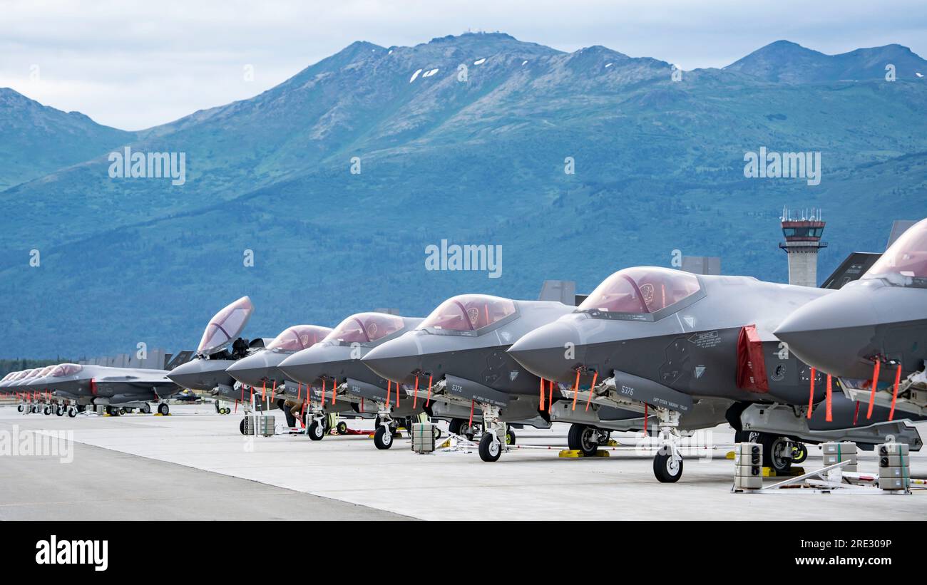 U.S. Air Force F-35 Lightning IIs, assigned to the 354th Fighter Wing ...