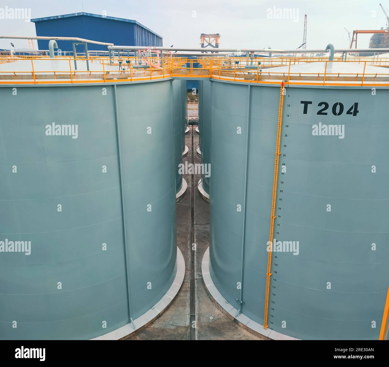 The view from the top of the storage tank for cooking oil and crude ...