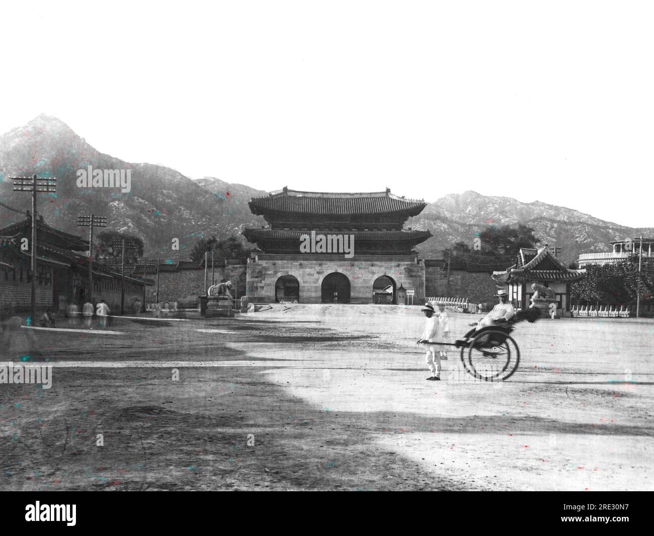 Seoul, South Korea: c. 1924 The North Gate entrance to the North Palace ...